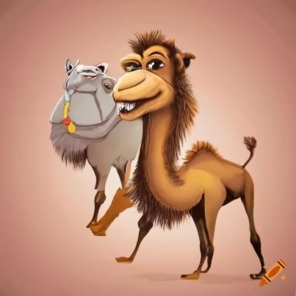 Happy camel with friends on Craiyon
