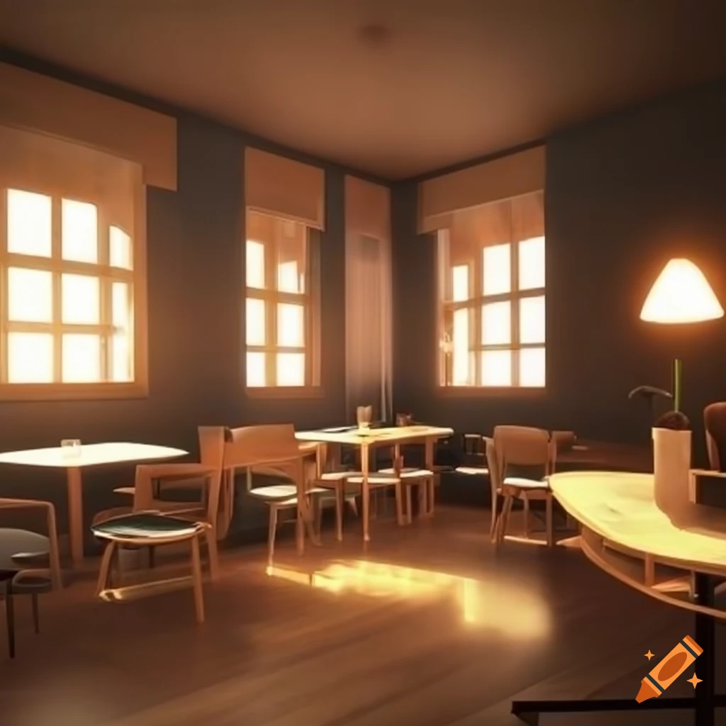 Cozy book-filled cafe interior designed in 3D with Rhino software on ...