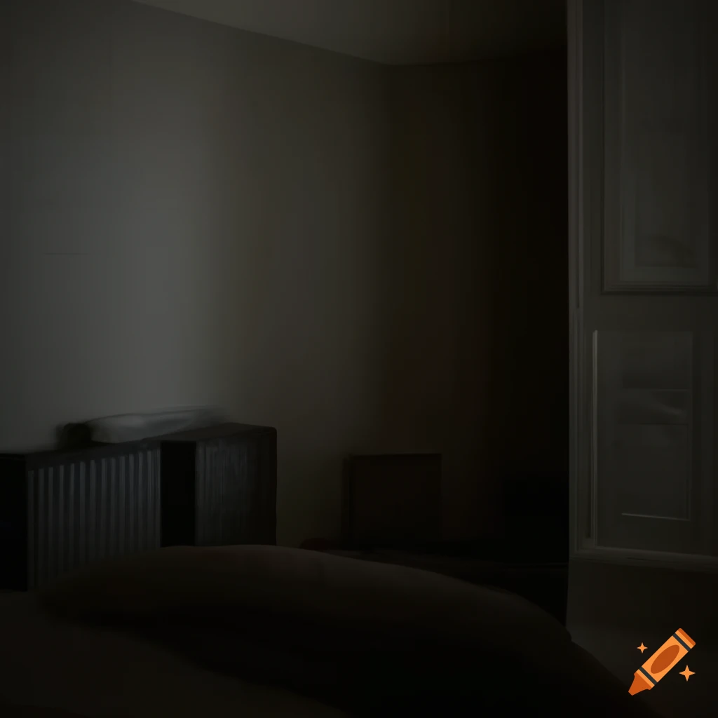 Empty light-colored bedroom from 2006 with a liminal grainy aesthetic ...