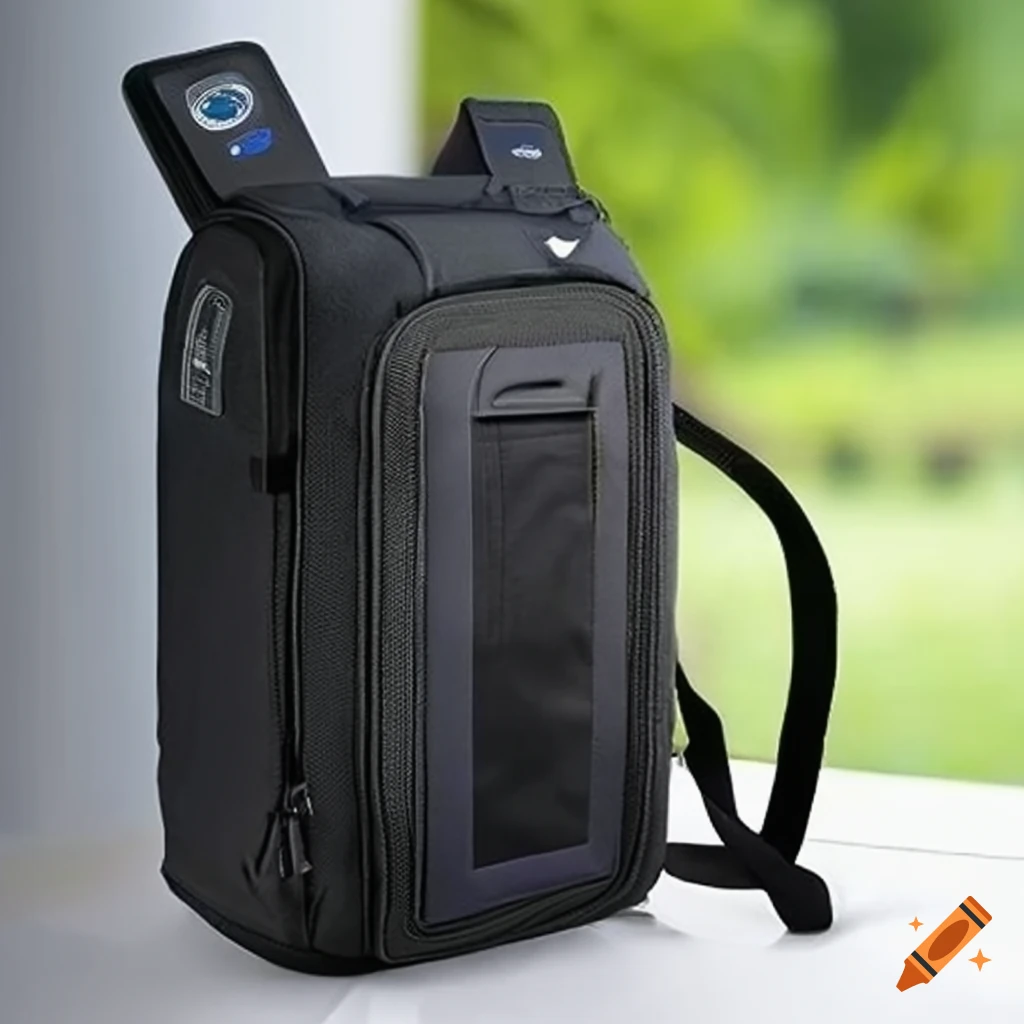 High-tech backpack with solar panel, charging point, and biometric lock ...