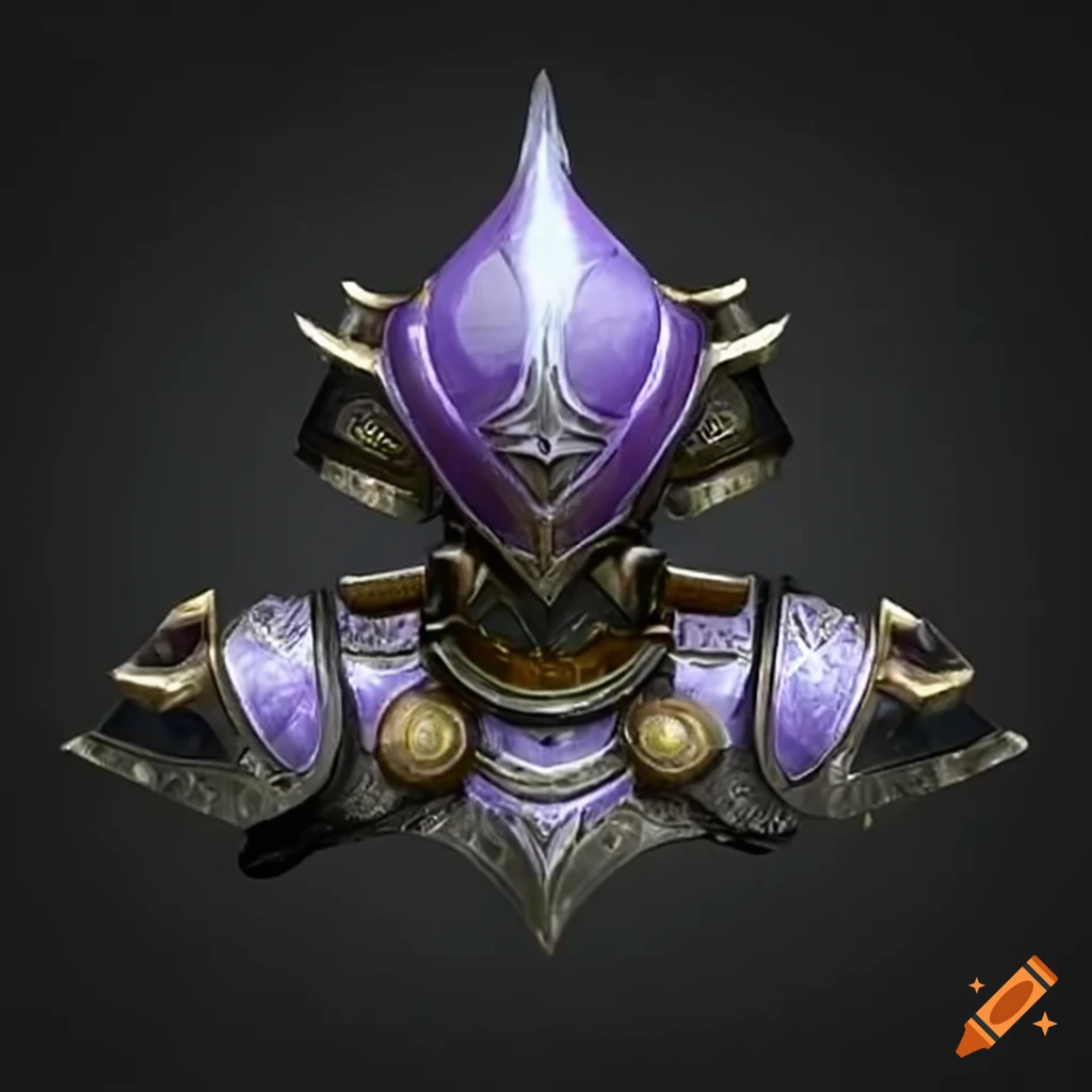 Front view of adorned magic armor on Craiyon