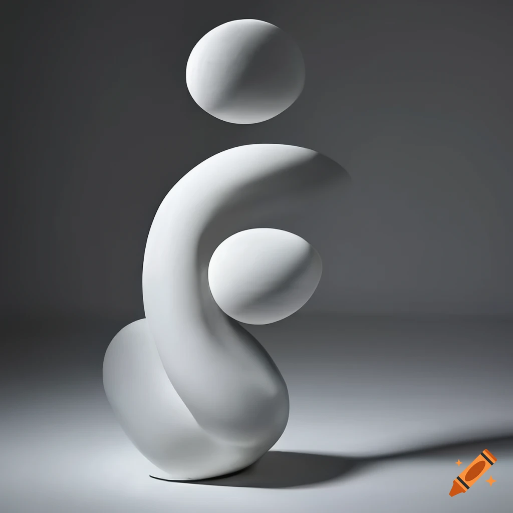 White abstract sculpture inspired by juan arp's style on Craiyon