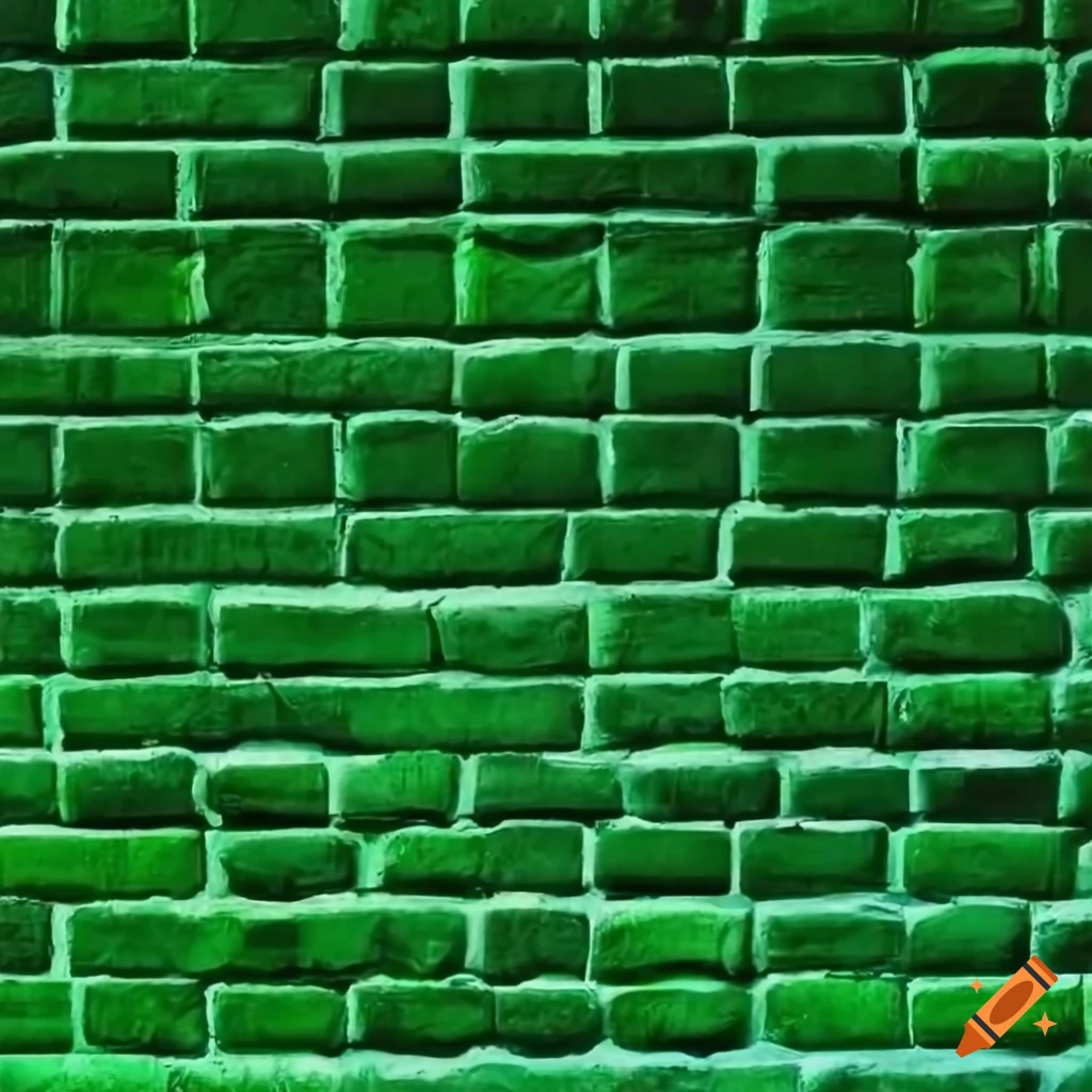 Matrix-inspired green brick wall cement pattern on Craiyon