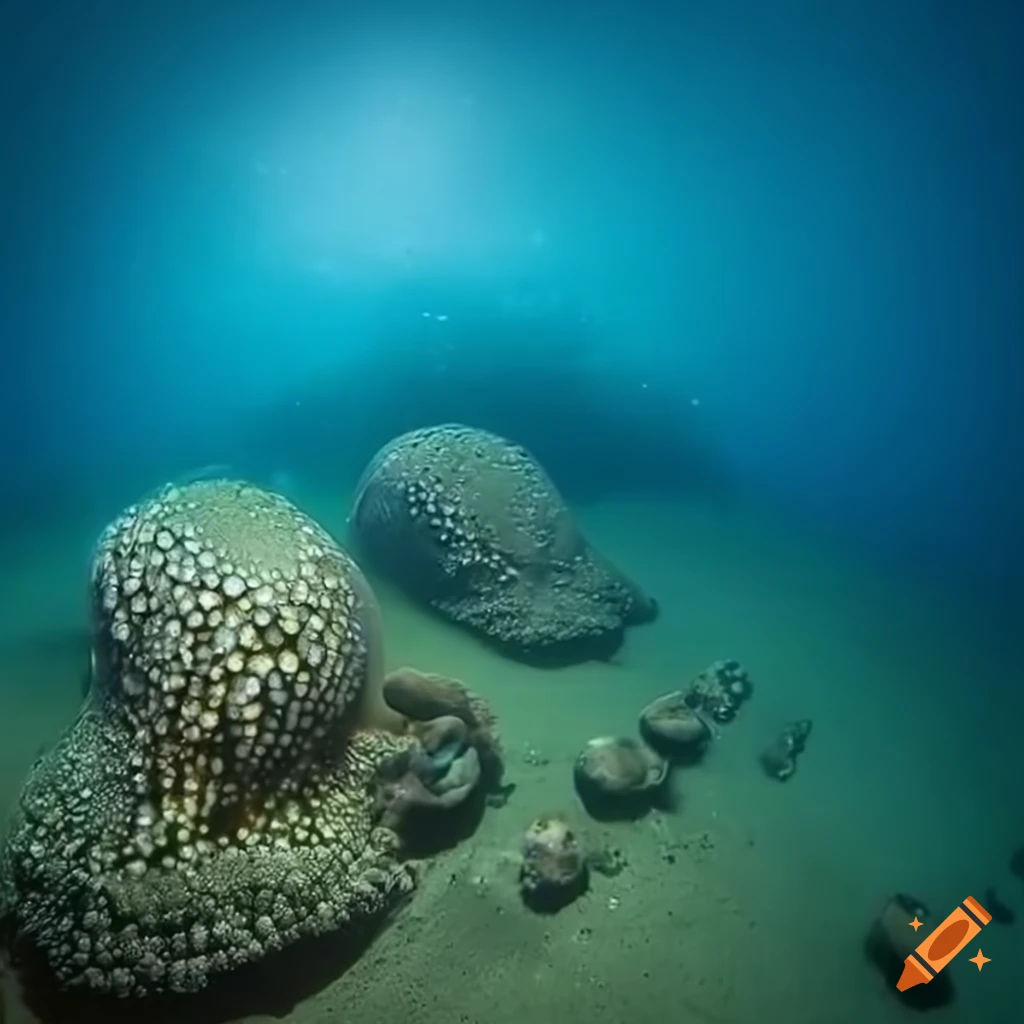 Underwater mammoth covered in seaweeds and marine life in the North Sea ...