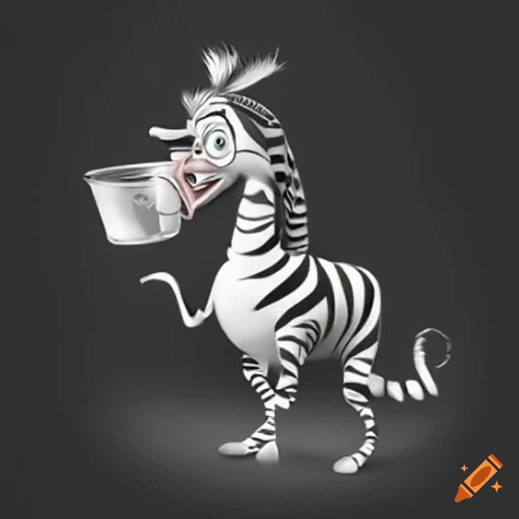 Marty the zebra from Madagascar movie holding a glass mug of beer on ...