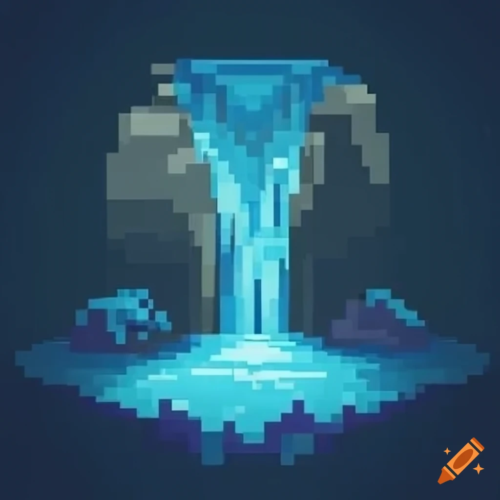 Pixel waterfall on Craiyon