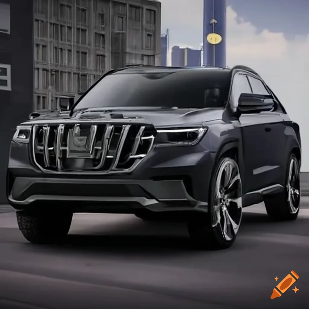 Powerful large SUV with impressive exhaust design on Craiyon