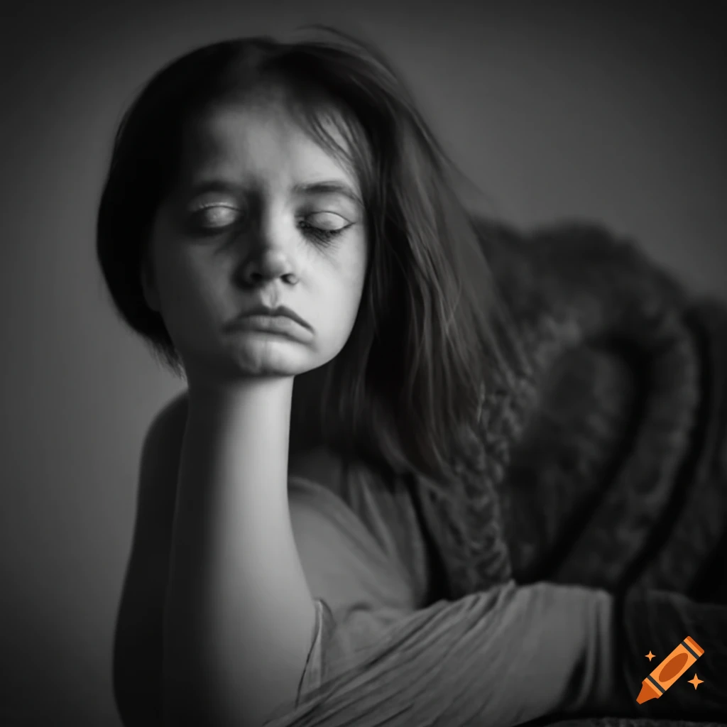 Portrait depicting curious and sad emotions on Craiyon