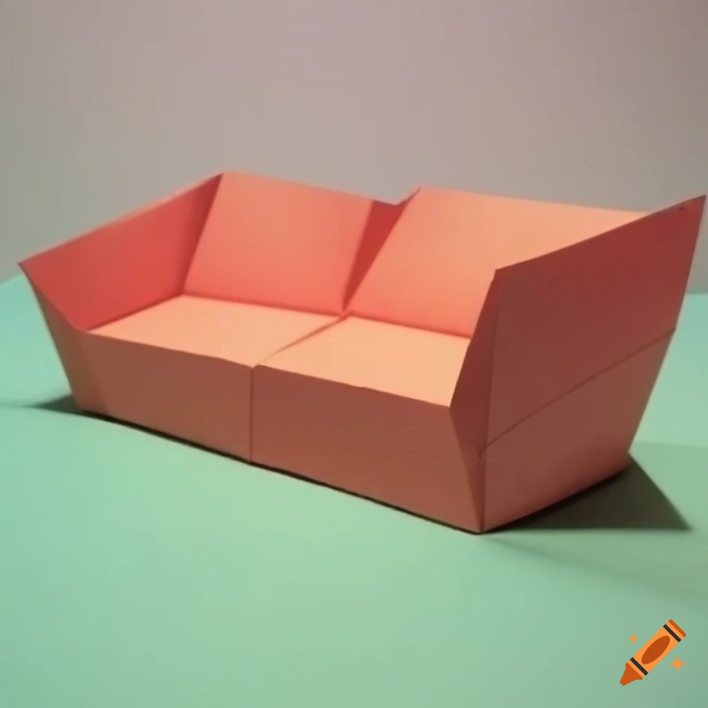 Origami sofa made of paper on Craiyon