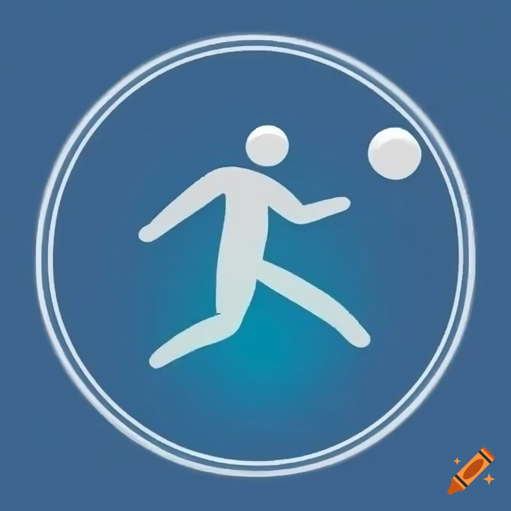 Logo of a person kicking a ball symbolizing motion and sports on Craiyon