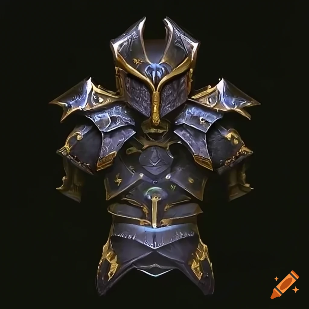 Adorned magic armor front view on Craiyon