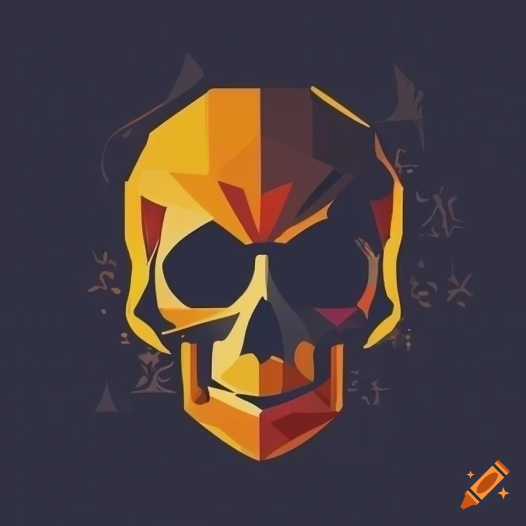 Geometric skull logo design with a friendly vibe on Craiyon