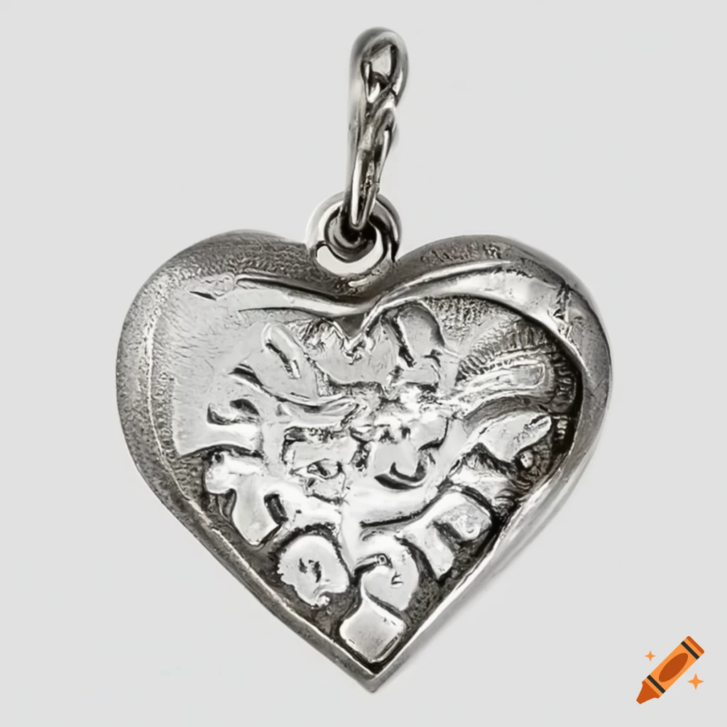 Silver heart charm on Craiyon