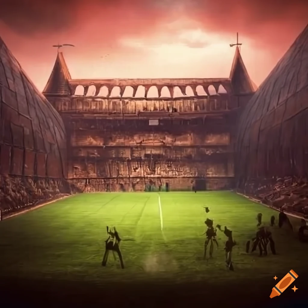 Medieval football stadium on Craiyon