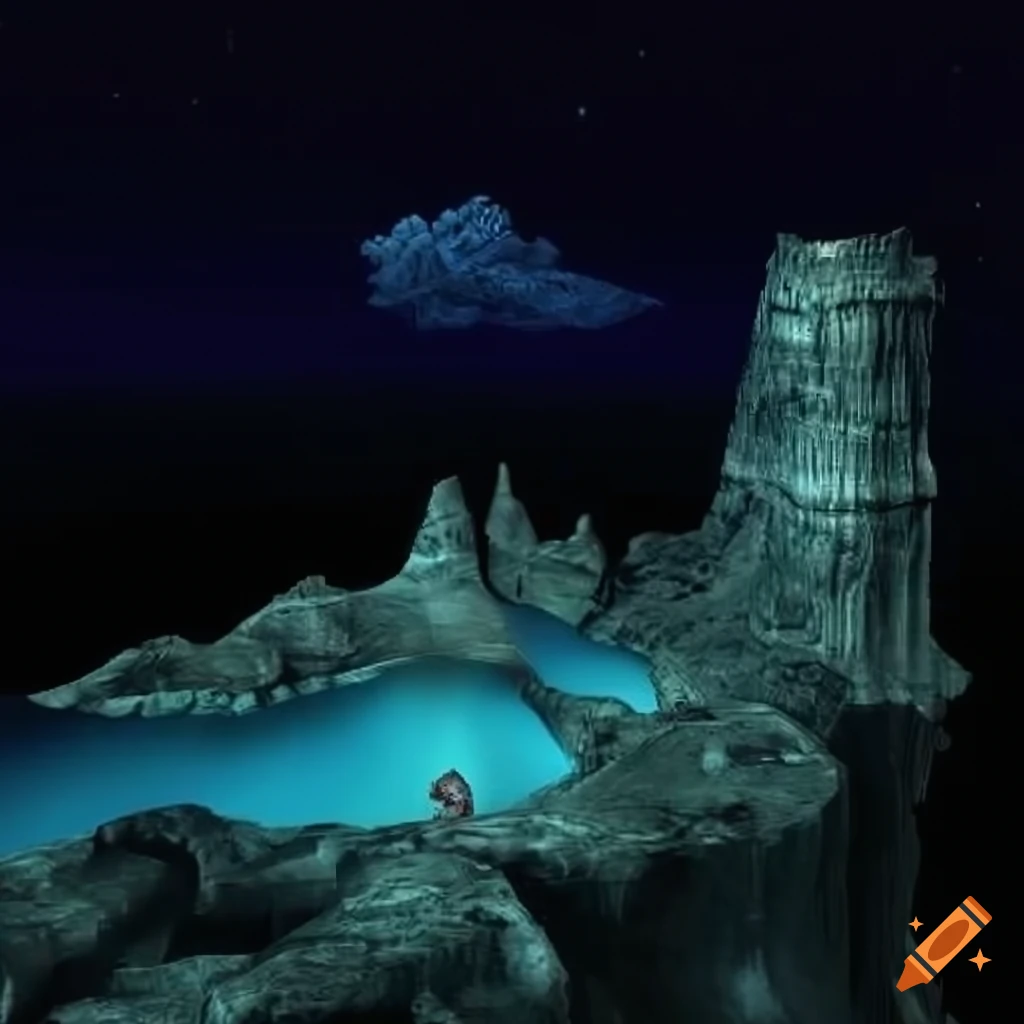 Bryce 3d rendering of metalheart island on Craiyon