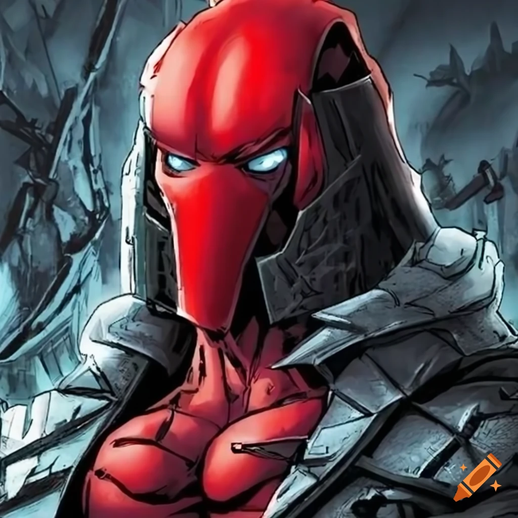 The shredder/red hood character on Craiyon