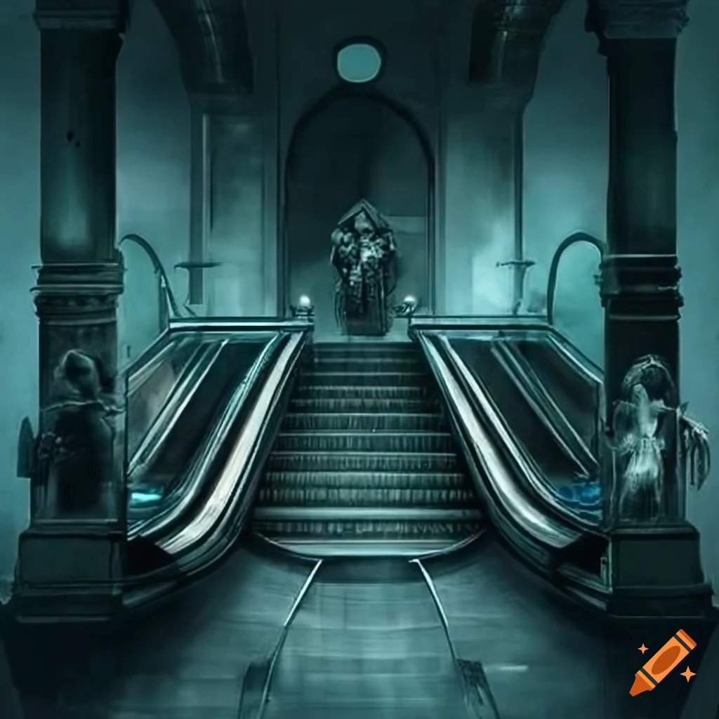 Monumental modern dead shopping-mall crossed with a hospital featuring ...