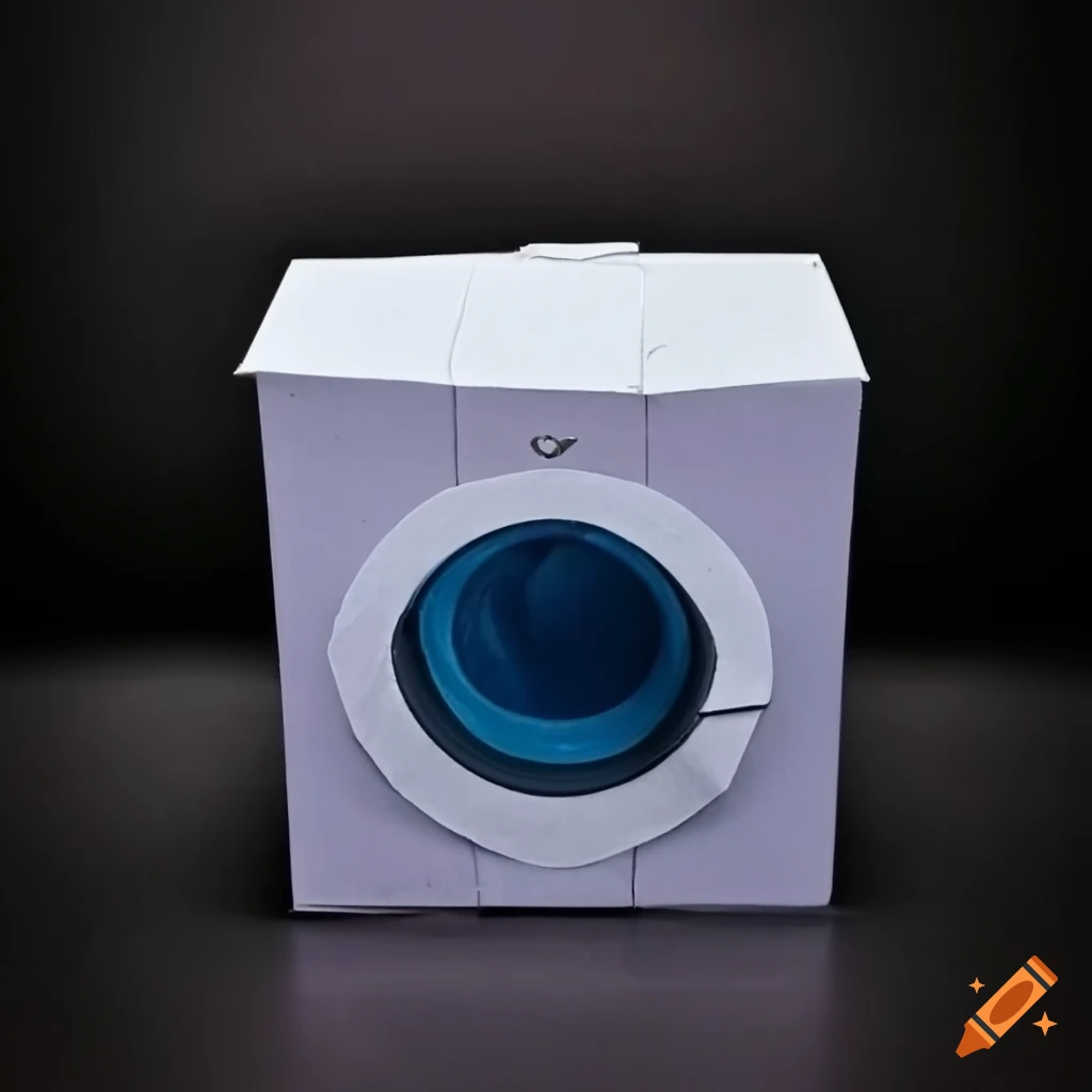 Origami washing machine made with papercraft and paper cutting on Craiyon