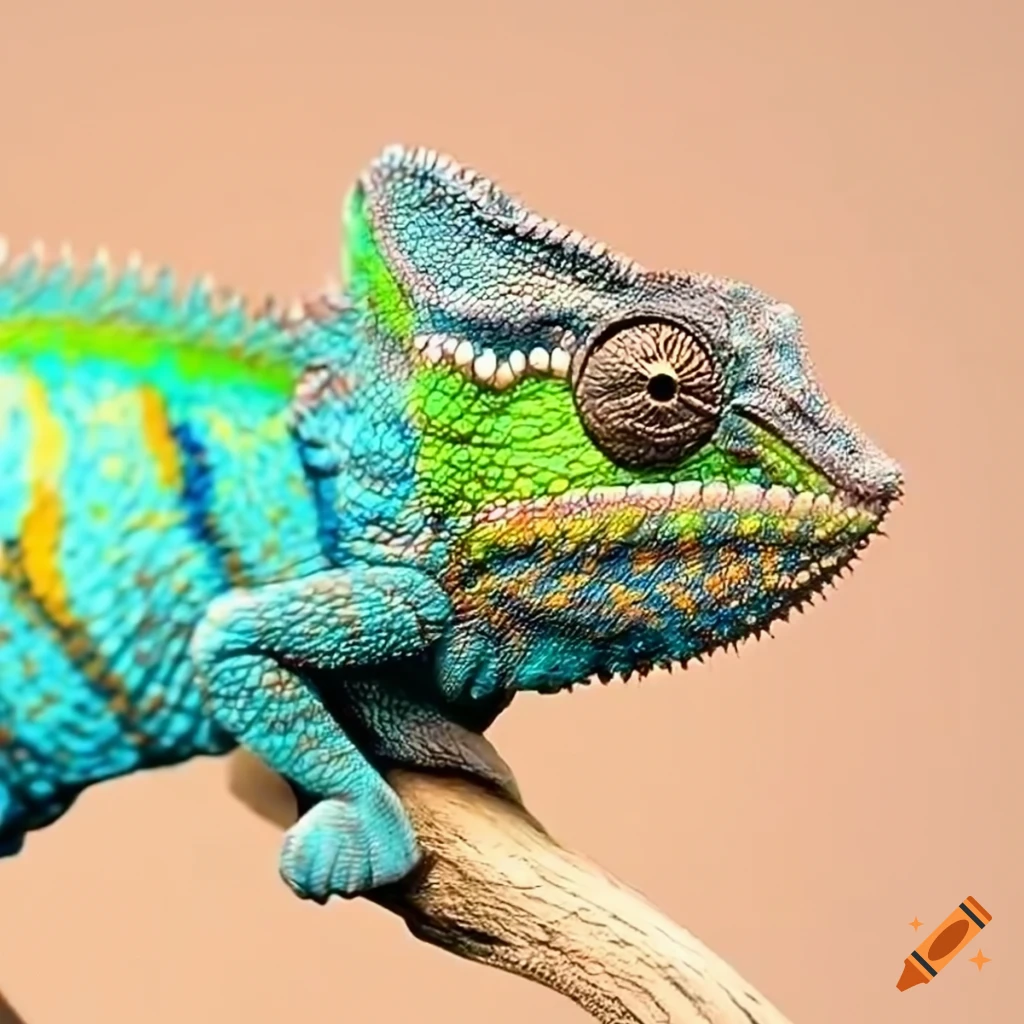 Chameleon changing colors on Craiyon