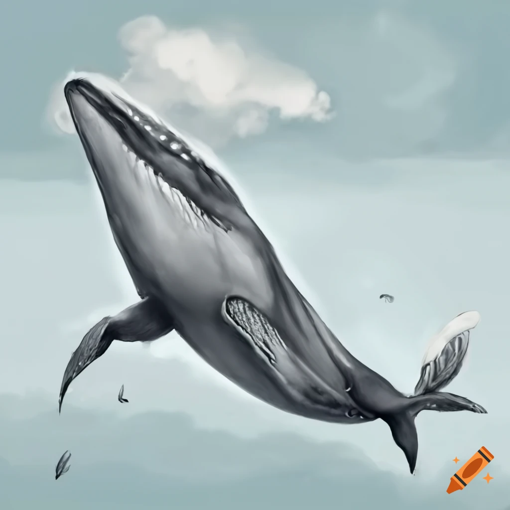 Whale flying in the sky on Craiyon
