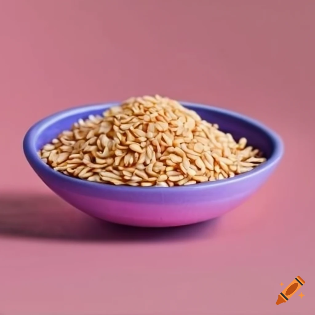 Sesame seeds in a pink oval bowl on Craiyon