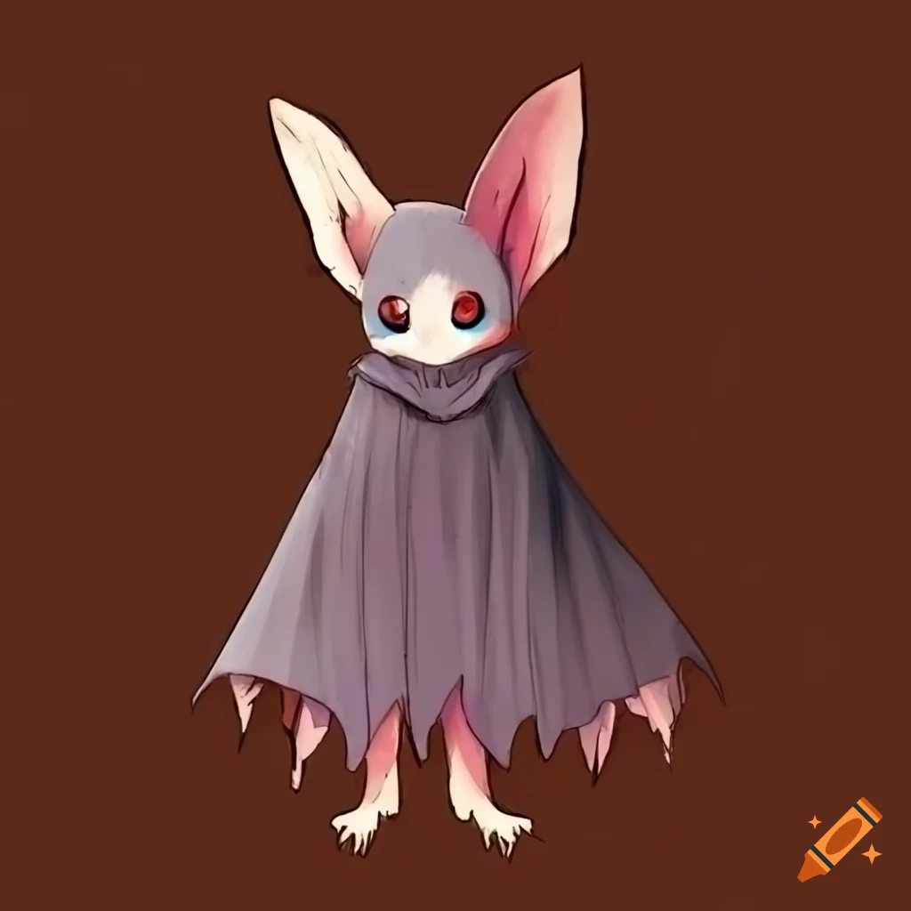 Anthropomorphic bat wearing a poncho dress on Craiyon