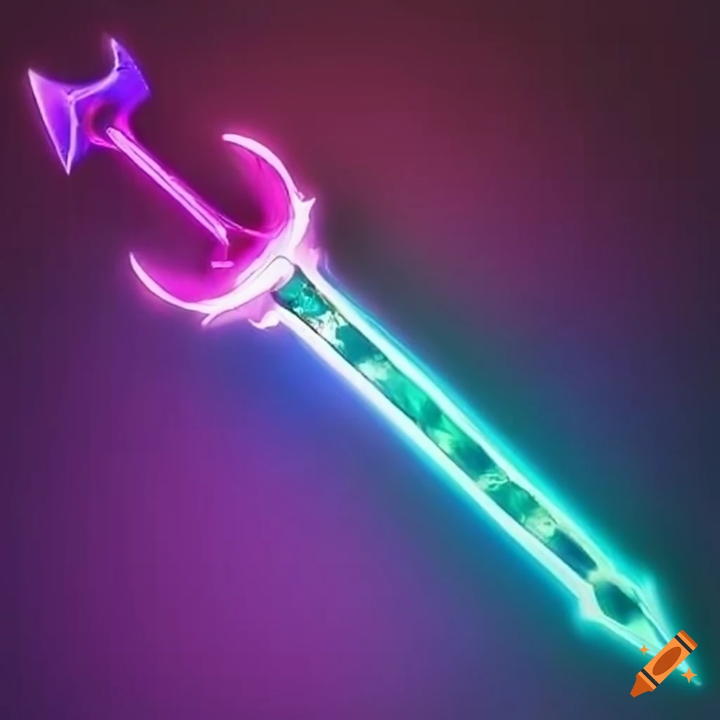 Neon sword on Craiyon