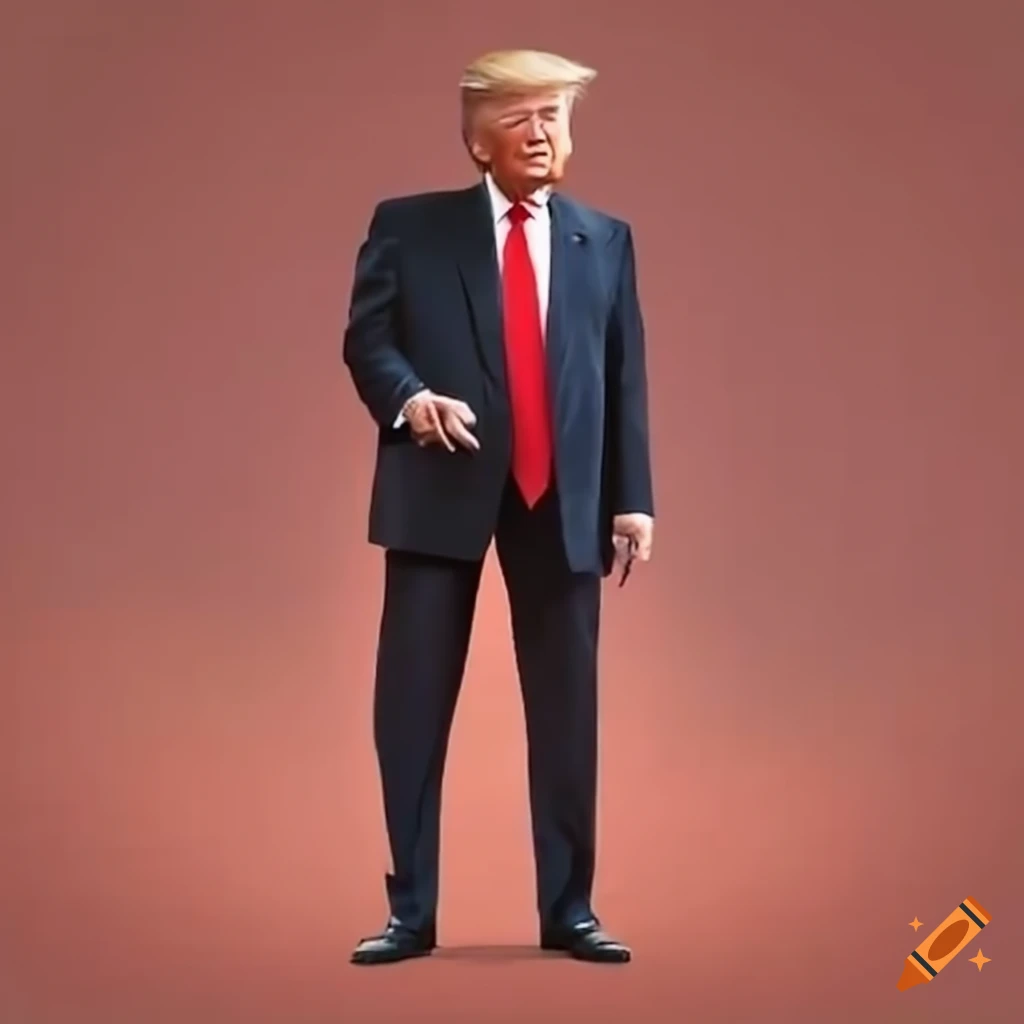 Donald Trump standing confidently in the middle of nowhere on Craiyon