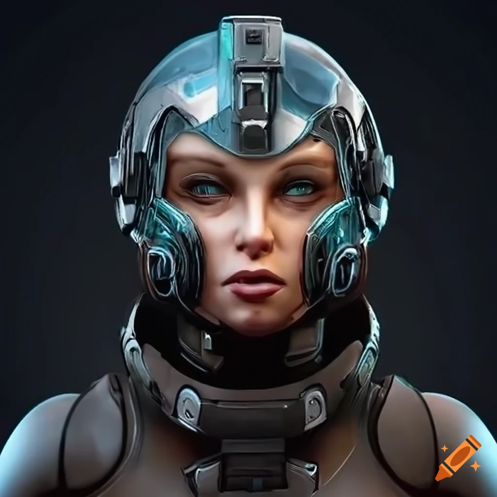 Sci-fi female helmet on Craiyon