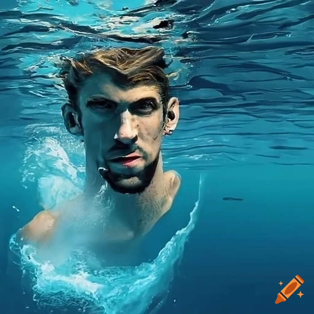 Depiction of the god of the sea michael phelps on Craiyon