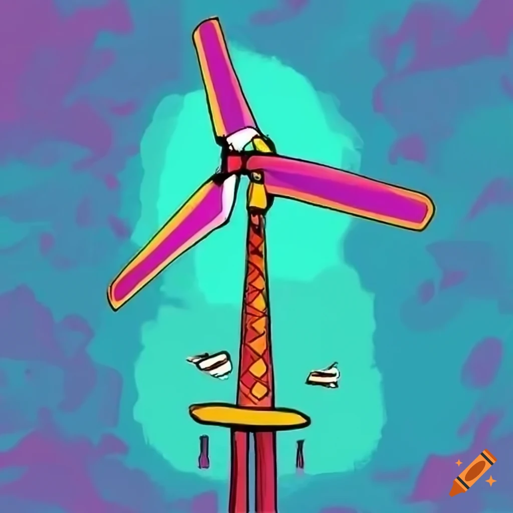 Doodle hipster wind turbine on Craiyon