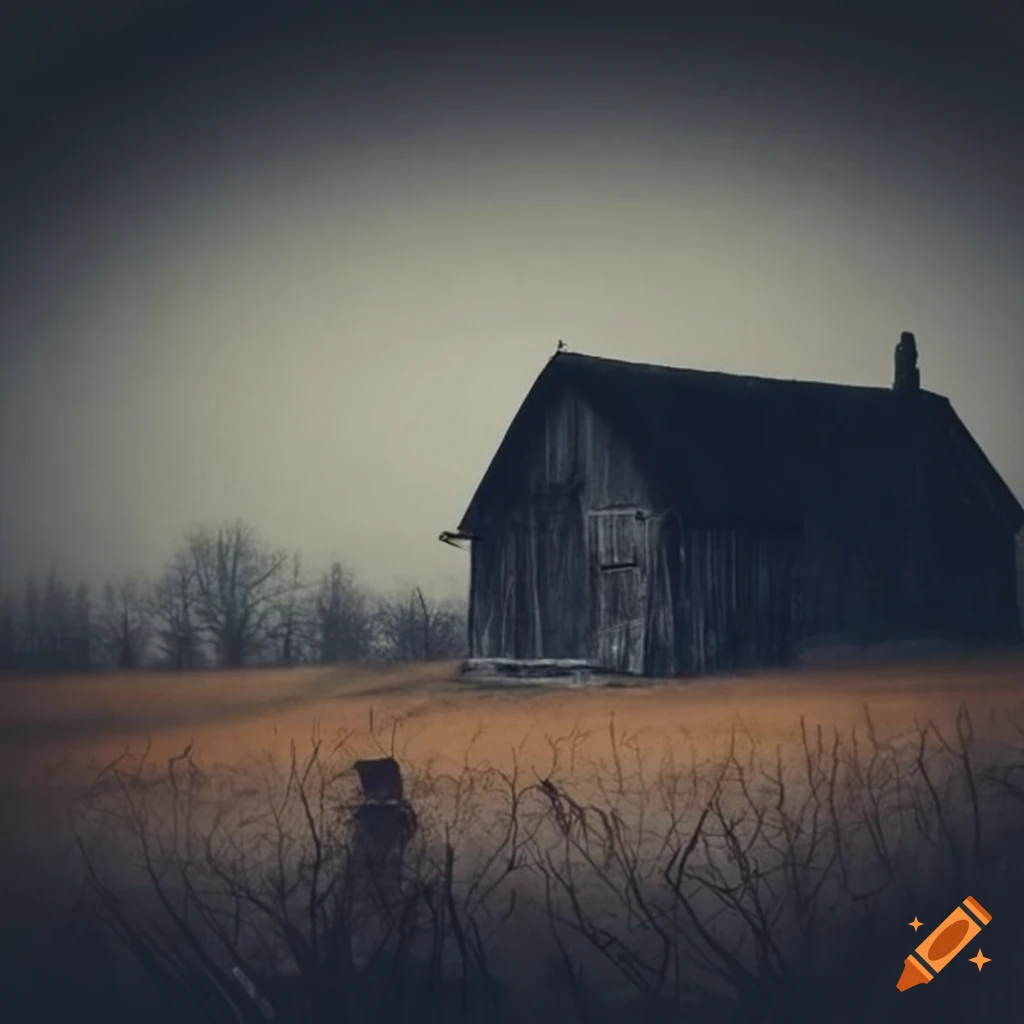 Dark vintage image of an old german farm on Craiyon