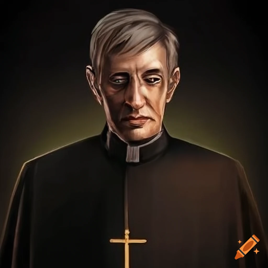 Tall priest on Craiyon