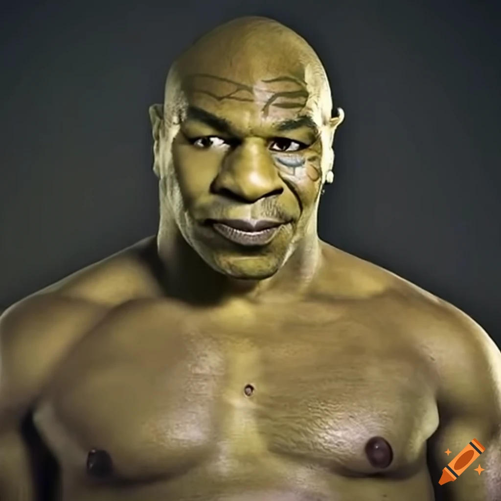 Mike tyson as shrek character on Craiyon