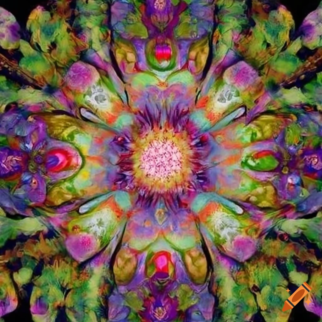 Fantastical flowers seen from a bird's eye view on Craiyon