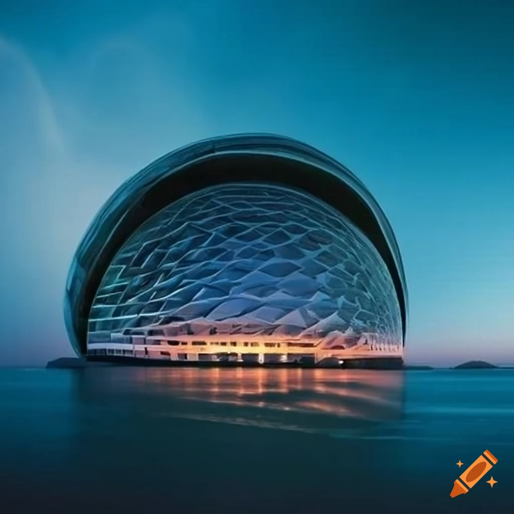 Futuristic exterior architecture design on Craiyon