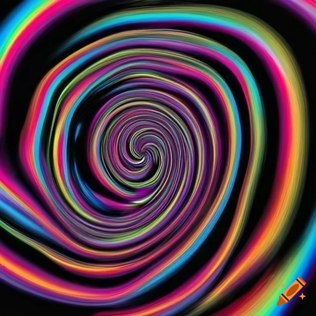 Black white and rainbow trippy wavy pattern on Craiyon