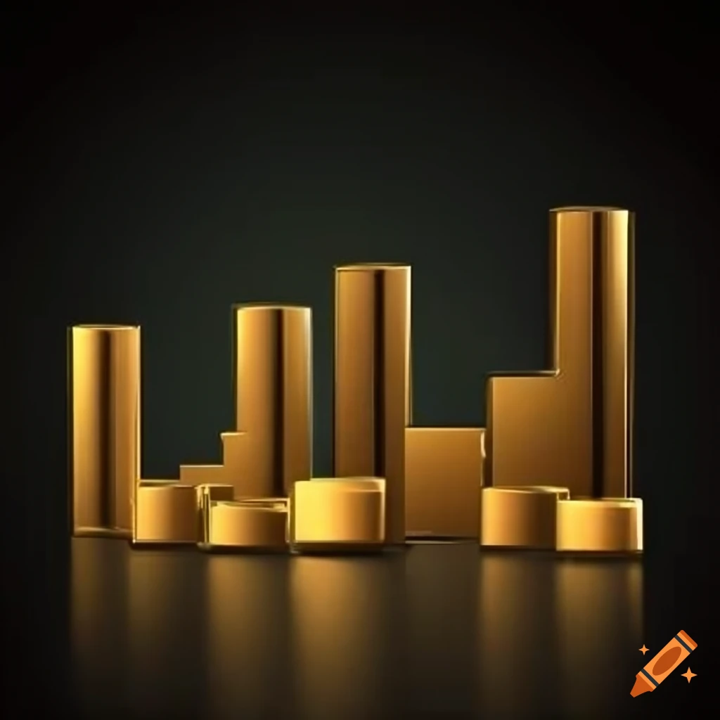 Vintage gold bar graph with an elegant design on Craiyon