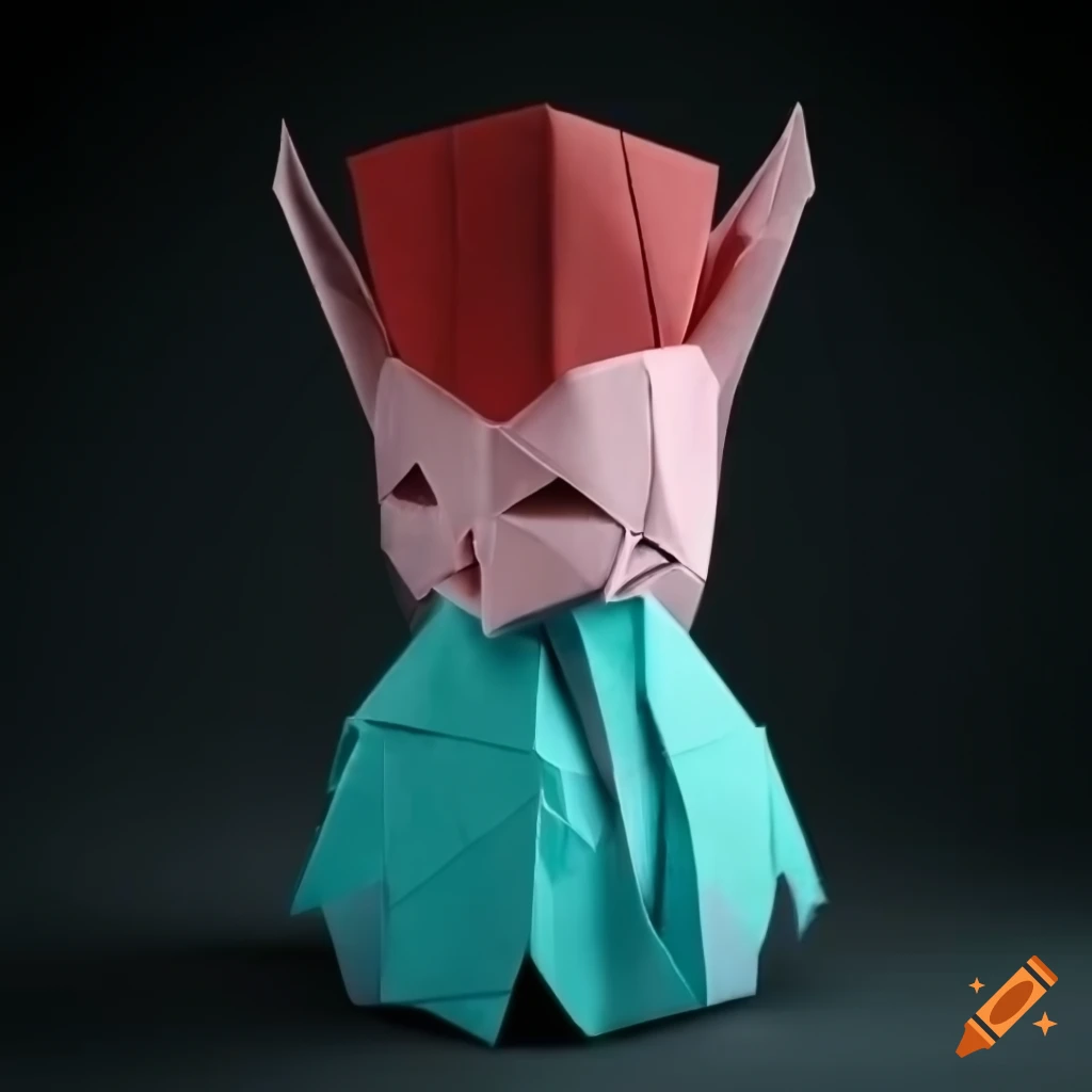 Origami high poly chinese doll on Craiyon