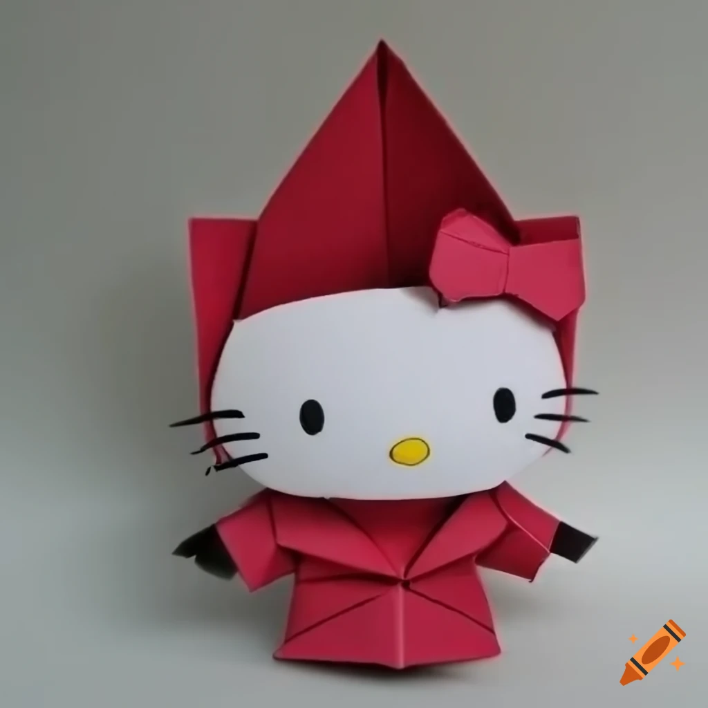 Origami hello kitty ninja with high poly design on Craiyon