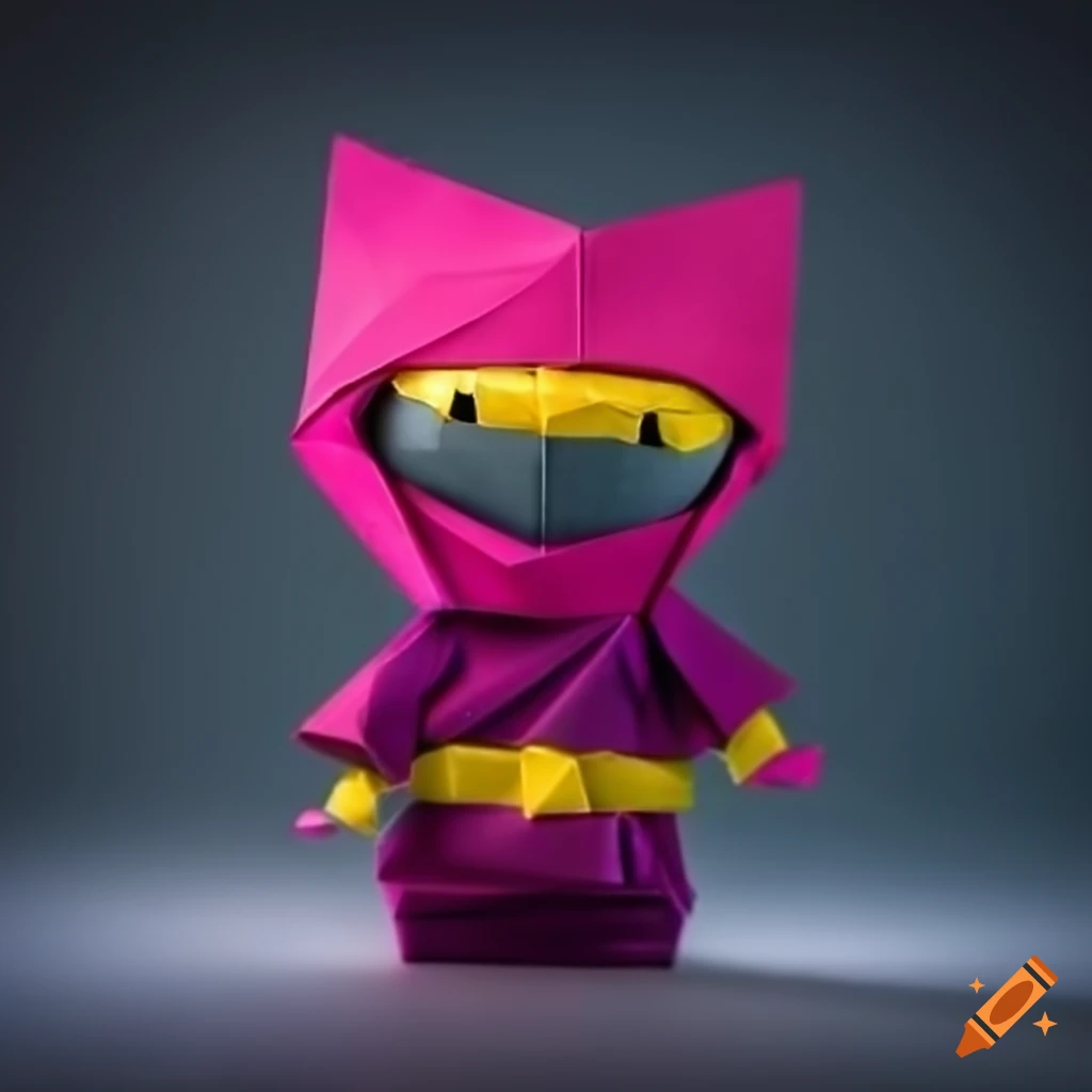 Origami high poly sculpture of a hello kitty ninja on Craiyon