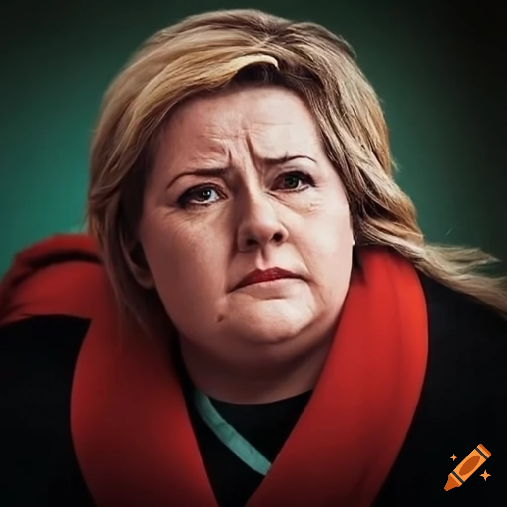Scared erna solberg on Craiyon