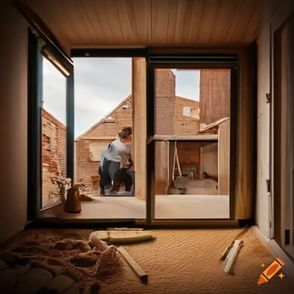 Person building something in a house on Craiyon