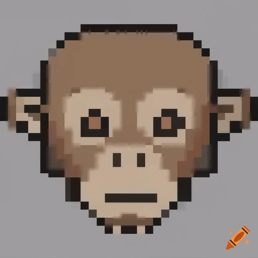 Monkey head pixel sprite on Craiyon