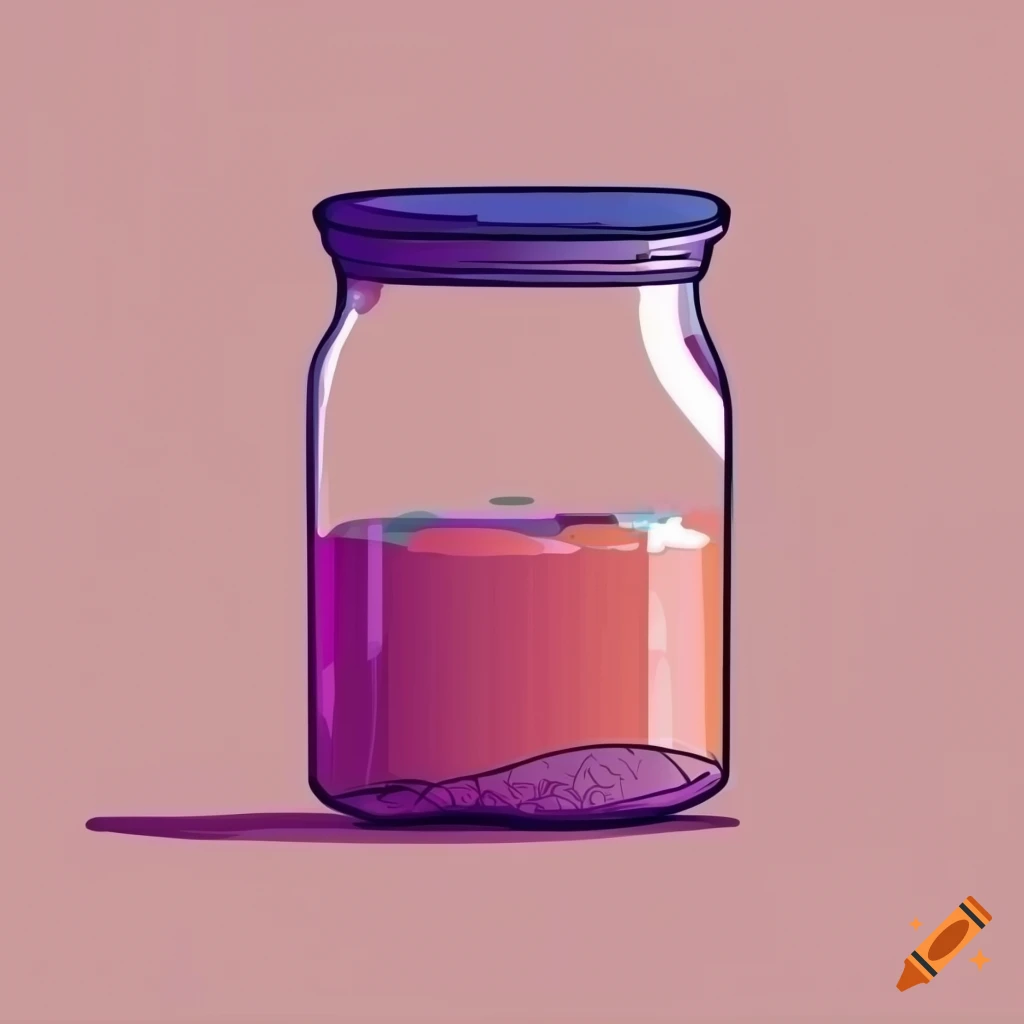 Glass container in a simple vector drawing on Craiyon