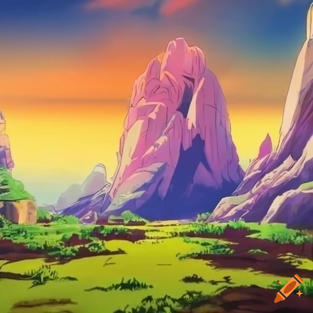 Dragon ball themed landscape on Craiyon