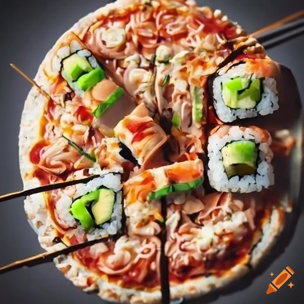 Pizza sushi on Craiyon