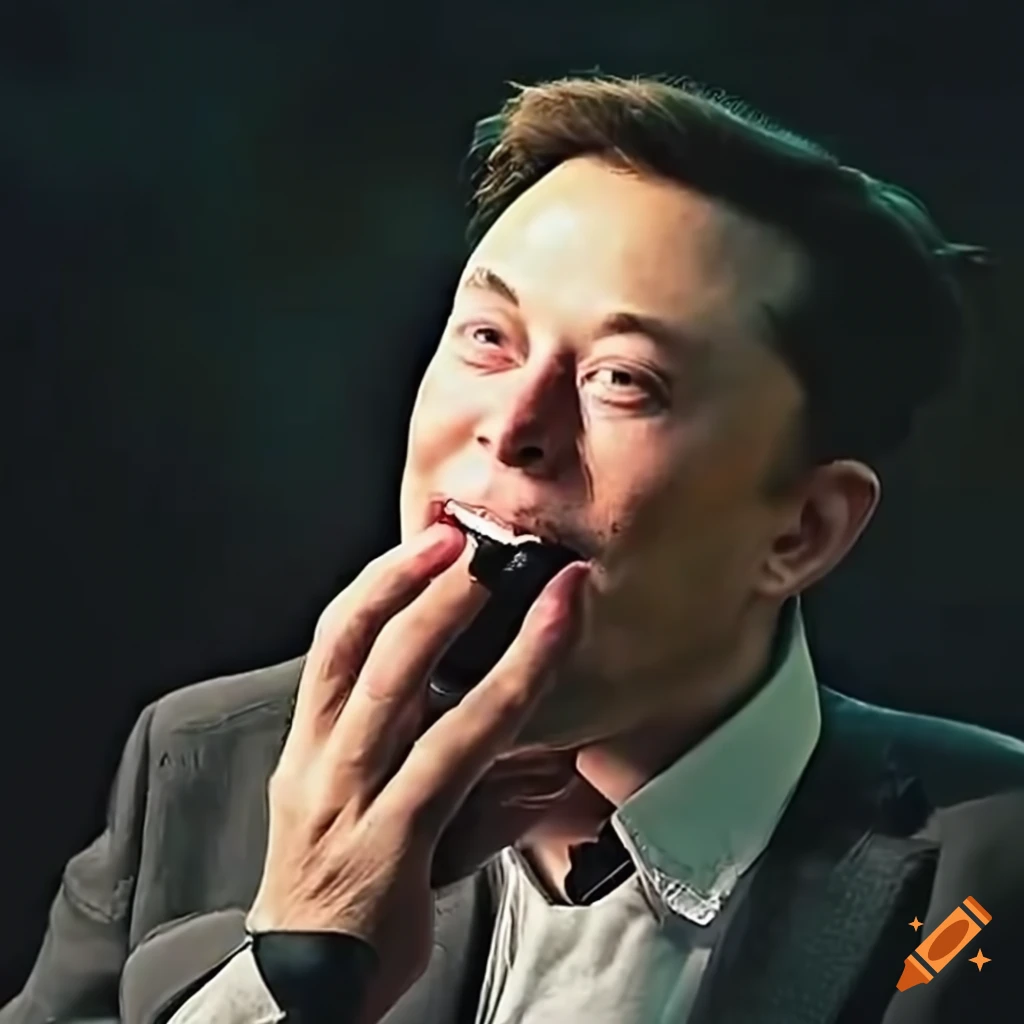 Elon musk enjoying pineapple on Craiyon