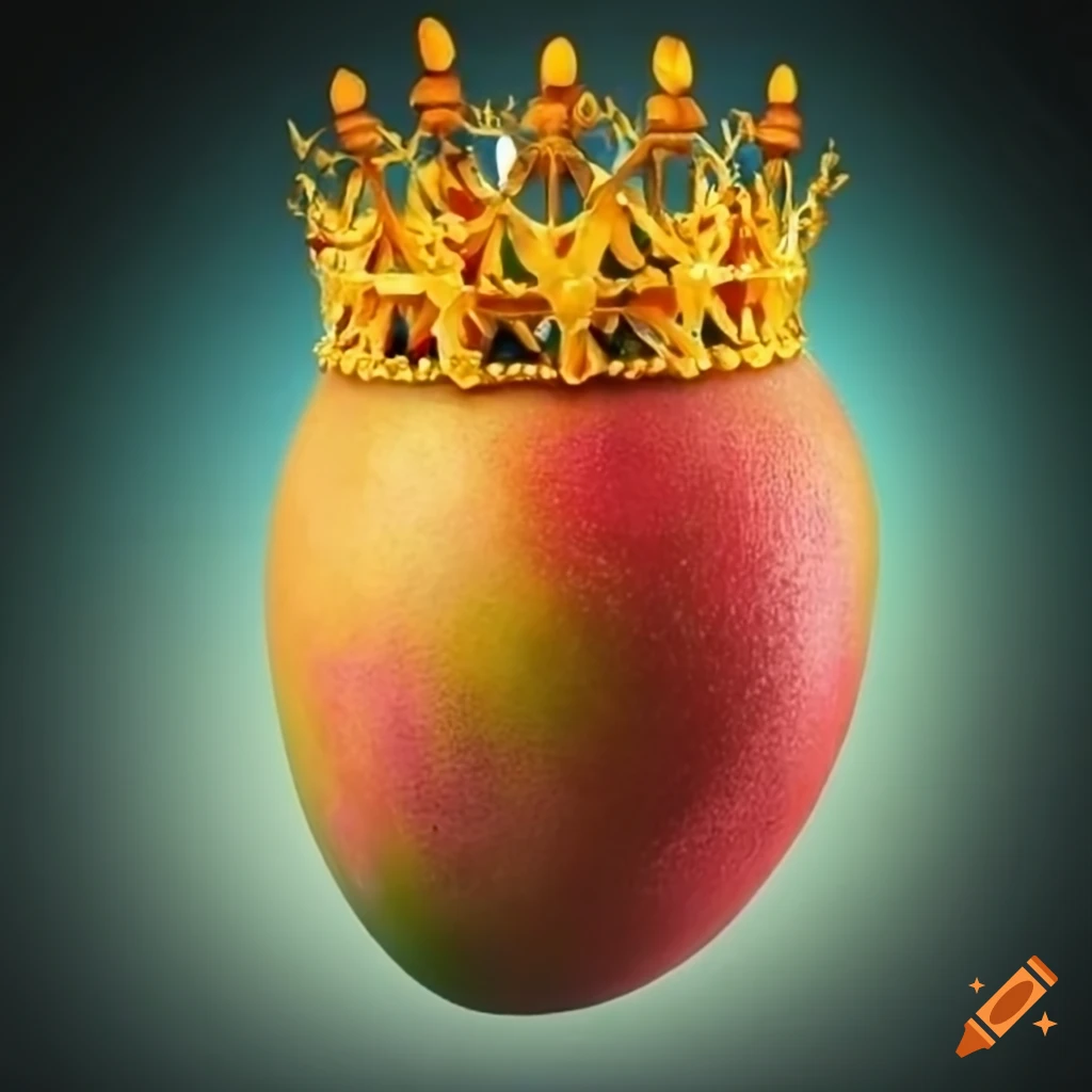 Mango fruit with a lord's crown on Craiyon