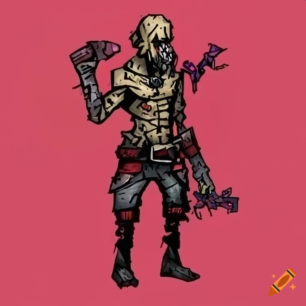 Cyberpunk ghoul in darkest dungeon style on Craiyon